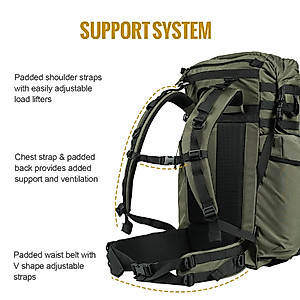 OneTigris WILD ROCKET 45L Backpack - Durable 500D Cordura Nylon ALICE Pack, Hiking Daypack for Outdoor Adventures