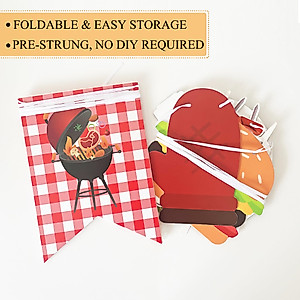 Uniwish Baby Q Banner for Baby Shower Birthday Party Decorations Summer BBQ Barbecue Picnic Party Supplies Photo Backdrop