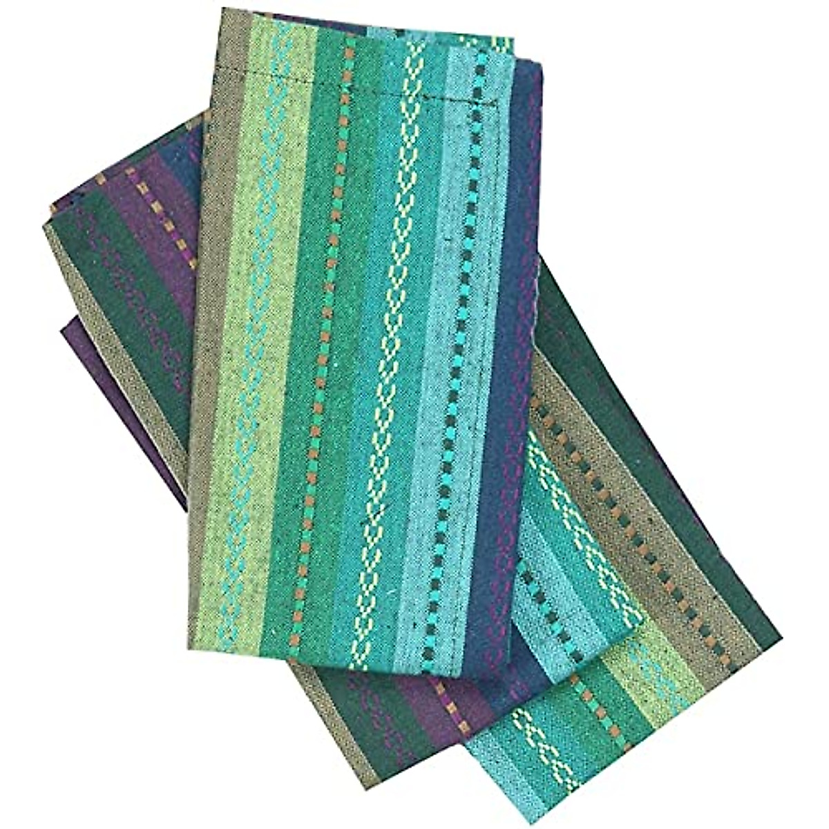 Cloth Napkins,Cotton Napkins,Dinner Napkins Cloth,Dinner Napkins,Cloth Napkins Set of 12 Cotton,Napkins Cloth,Cloth Napkins Cotton,Cotton Dinner Napkins, Salsa Stripe Napkins 18x18 Teal Multi