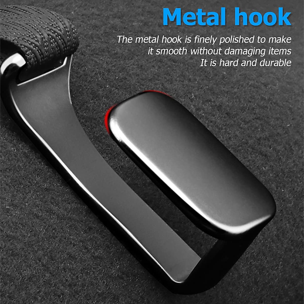 AUCELI Car Seat Headrest Suede Hook, 2 Pack Auto Seat Back Hooks, Suede Storage Organizer with Metal Hanger, Vehicle Backseat Hangers, Creative Interior Accessories for Hanging Grocery Purse (Camel)