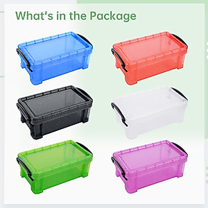 Mini Plastic Storage Containers - 6 PCS with Lids