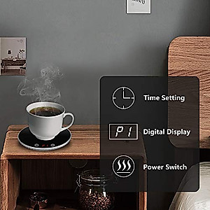 Kerjthu Coffee Mug Warmer, Smart Cup Warmer for Desk Beverage Warmer with 2 Temperature Setting Auto Shut Off Electric Tea Warmer & Candle Warmer Plate for Home Office Use (White)