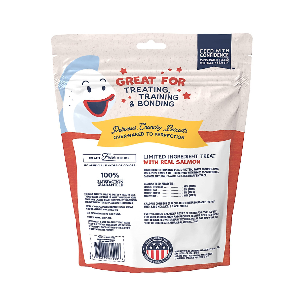 Natural Balance Limited Ingredient Original Biscuits | Fish & Sweet Potato Grain-Free Dog Treats for Adult Dogs of All Breeds | 14-oz. Pouch