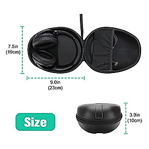 ProCase Headphone Case for Sony Beats Philips Bose JBL Maxell Panasonic, Audio Technica and More, Travel Carrying Bag with 2 Earpad Covers for Over Ear Headphones –Black