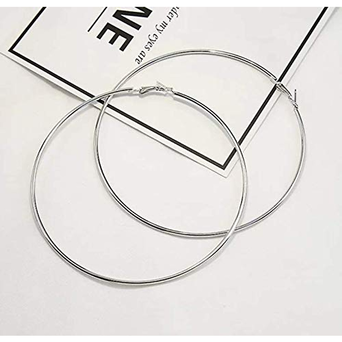 VONALA 925 Sterling Silver Circle Endless Hoop Earrings - Jewellery for Women 65MM