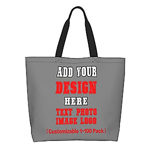 Custom Bag Personalized Bag Customized Gifts For Women Design Company Logo Name Travel Bag Shopping Shoulder Bag Custom Gift Gray Tote Bag