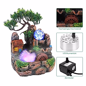 AMAVIP Rockery Stream Tabletop Fountain, Zen Meditation Indoor Waterfall Feature with Automatic Pump, for Home Office Bedroom Desk Decoration (Style 3)