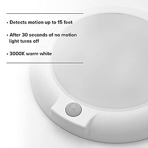 Maxxima 6 in. Round Motion Sensor LED Ceiling Mount Light Fixture - 3000K Warm White, 600 Lumens, Indoor Dome Light, Ideal for Closet, Hallway, or Kitchen Pantry Lighting