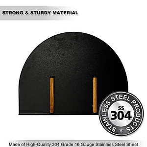 Simond Store Pizza Oven Door 27”(L) X 19.25”(H) Stainless Steel Heavy-Duty Oven Door with Wooden Handle for Indoor & Outdoor Pizza Oven, Outdoor Pizza Oven Kit