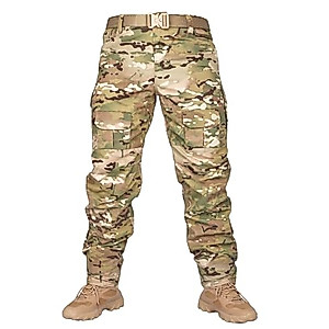 TRGPSG Men's Hiking Pants, Outdoor Lightweight Travel Pants Cargo Pants Work Pants for Men WG4F CP Camo 34