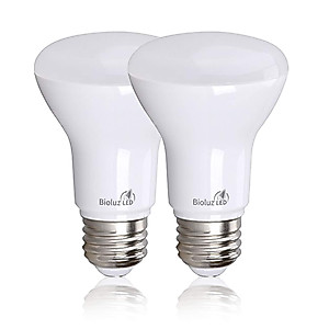 Bioluz LED 2 Pack R20 LED Bulb 90 CRI 3000K Bright Soft White 6W = 50 Watt Replacement 540 Lumen Indoor/Outdoor UL Listed CEC Title 20 Compliant (Pack of 2)