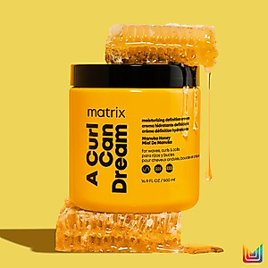 Matrix A Curl Can Dream Moisturizing Leave-in Cream, Moisturizes & Defines Curls For Curly, Coily, and Wavy Hair, Protects from Heat Styling, Frizz Control & Detangler, 16.9 Fl Oz