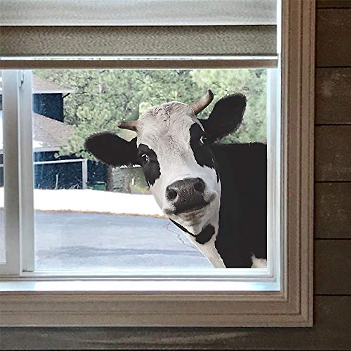 Cow Window Cling,Cow Lover Gift Window Decal,Cute Animal Wall Decor, Weird Stuff Wall Decor for Farmhouse Classroom Office Kids' Room
