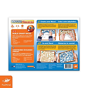 FoxMind Games: Maze Racers, Exciting Building and Racing Board Game, Competitive Gameplay, 2 to 4 Players, Small Parts Included, For Ages 8 and up