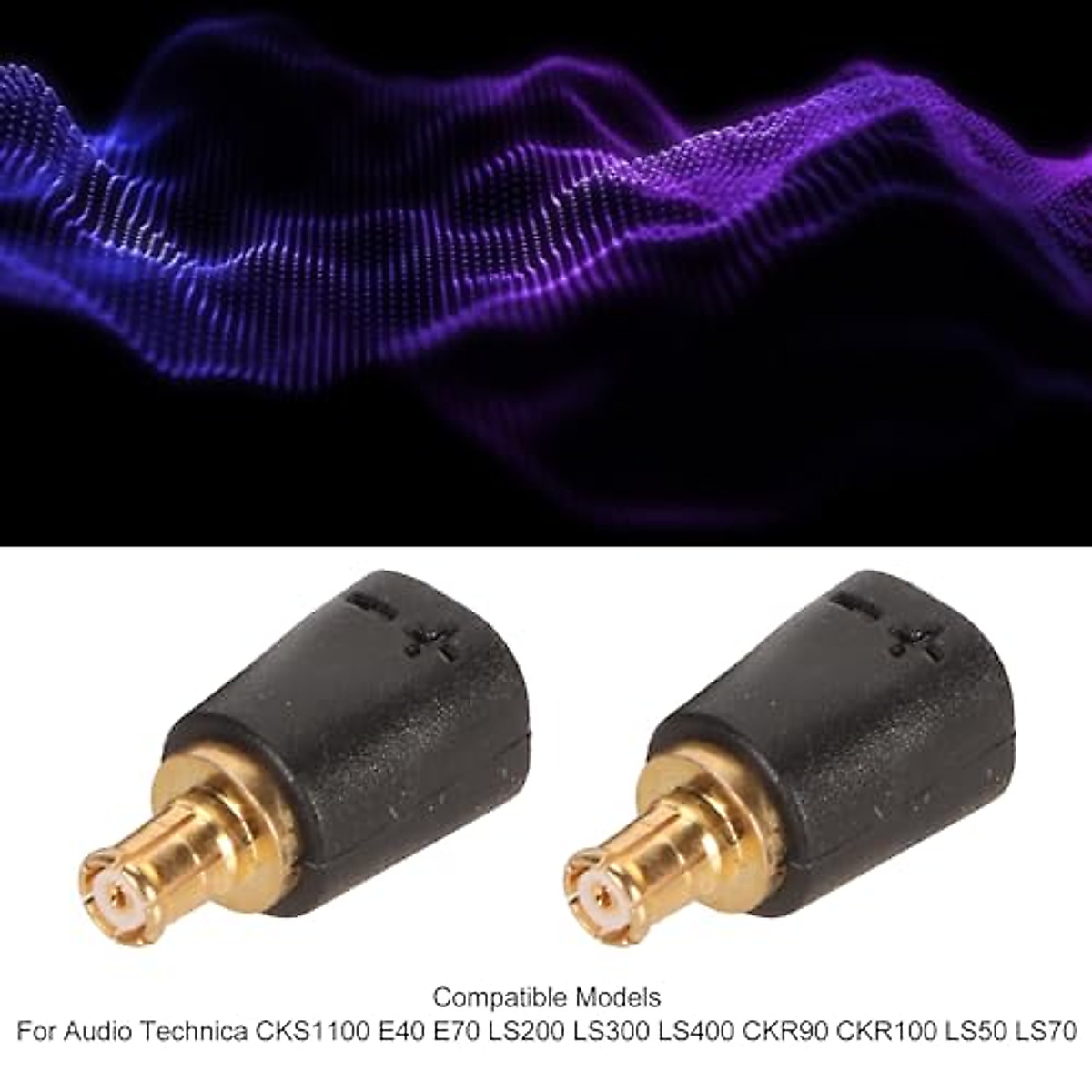 Headphone Cable Connector Universal Small Impact Resistant Adapter A2DC to 0.78mm Male to Female for E40 for E70 for LS400 for CKR90 (Black)