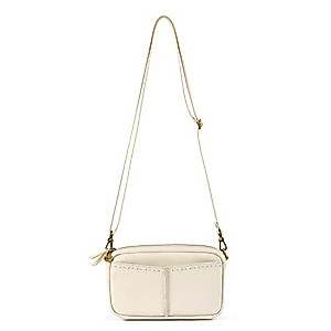 The Sak womens Cora Leather Crossbody, Stone, One Size US