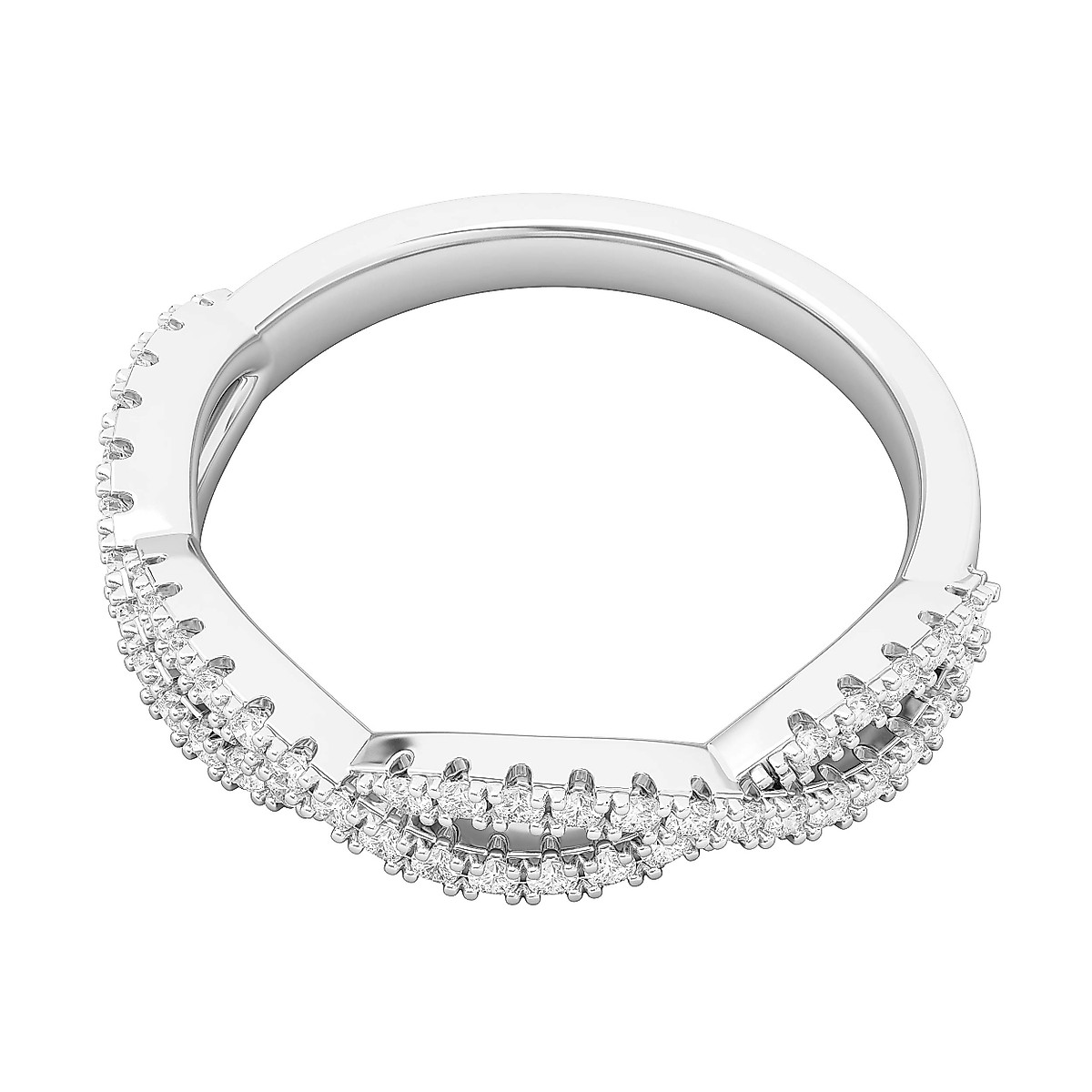 Sterling Silver Infinity Twist Wedding Ring Half-circle Genuine Moissanite Matching Ring For Women (10)