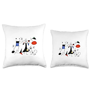 Greatest Painters Masterpieces El Sol (The Sun) by Miro Throw Pillow, 16x16, Multicolor