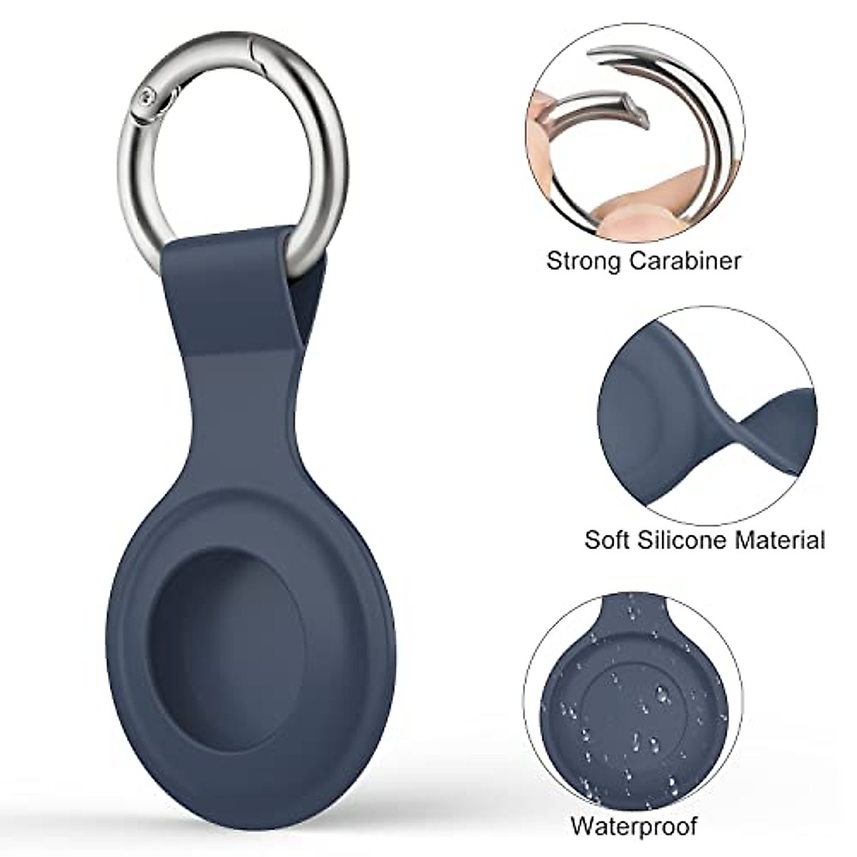 4 Pack AirTag Holder / AirTag Case / AirTag Keychain Ring - Premium Silicone Waterproof Shockproof Anti-Scratch Case for Apple AirTag Item Finder for Pet Cat Dog Keys Bag Backpack Luggage (4 Pack A)