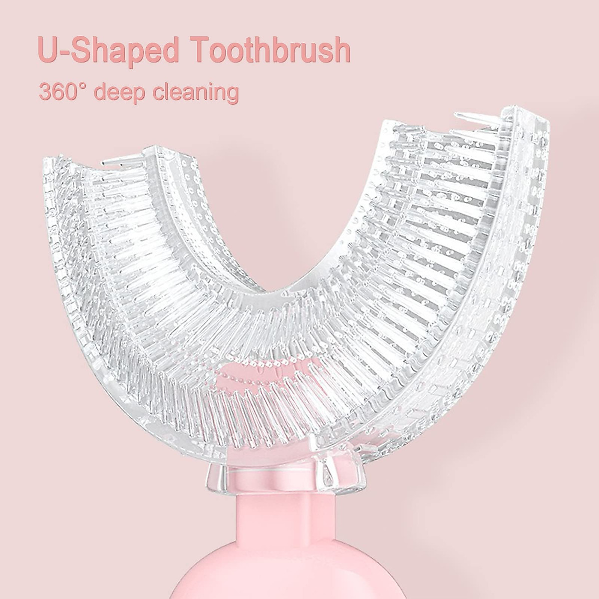 Whaline 4 Pack Kids U-Shaped Toothbrush Little Duck Manual Training Yellow White Pink Blue Tooth Brush Multicolor Silicone Whitening Massage Toothbrush Whole Mouth Toothbrush for Kids 2-6 Years