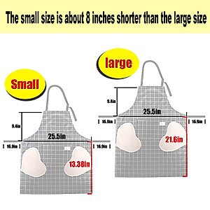 Geounzay Aprons for Men, Cooking Kitchen Aprons, Waterproof Oil-Proof Erasable Hand Adjustable Bib Cooking Aprons with Pockets for Women Men Dishwashing Baking Grill Restaurant Durable Black (Small)