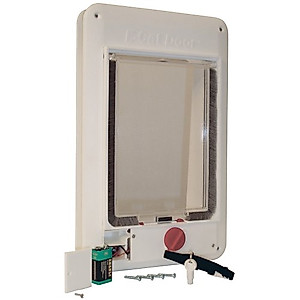Perfect Pet Electromagnetic "E" Cat Door 4 Way Locking 7-Inch by 9-Inch Opening, Medium