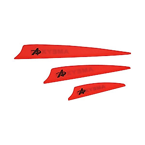SHARROW 100pcs Archery Fletchings Rubber Shield Feathers 2" 3" 4" Hunting Fletches for Arrows DIY Accessory (red, 3inch)