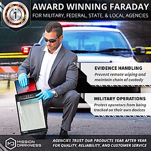 Mission Darkness Window Faraday Bag for Tablets // Device Shielding for Law Enforcement, Military, Executive Privacy, EMP Protection, Travel & Data Security, Anti-Hacking & Anti-Tracking Assurance