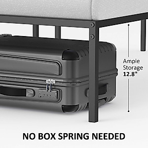 Alkmaar Full Bed Frame,14 Inch Black Metal No Box Spring Needed Full Size Platform Bed Frame (Full)