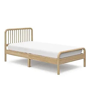 Storkcraft Next Porto Twin Bed (Natural) – GREENGUARD Gold Certified Fits Standard Twin Mattress, Sleek and Elegant Design, Easy to Assembly, Easy-to-Match Style