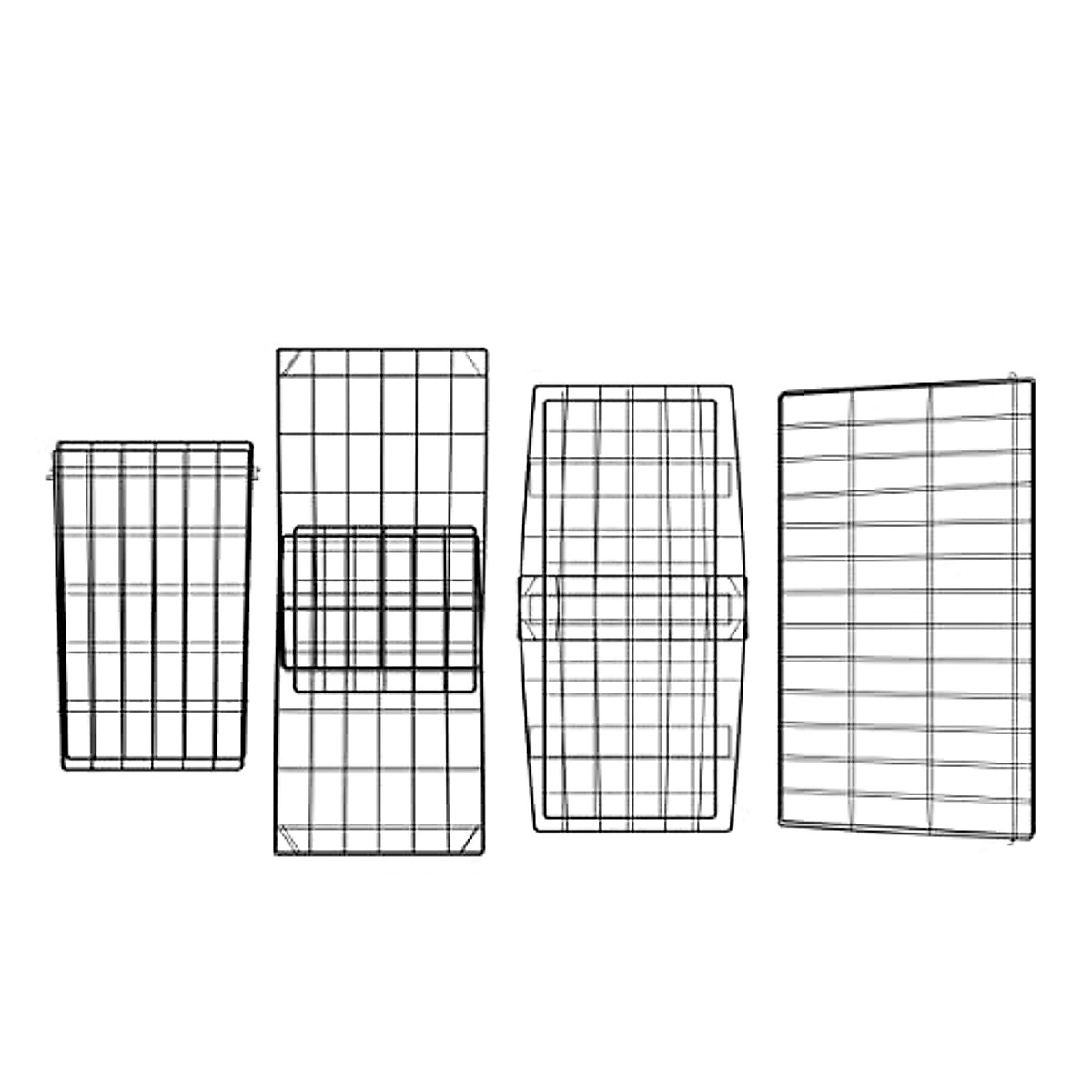 Lavish Home Set of 3 Living Room Tables - Metal Basket Storage with Removable Lids - 2 Small Side and 1 Large Accent Table (Brown/Black)