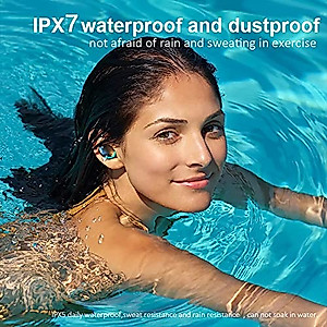 True Wireless Earbuds Bluetooth 5.0 Headphones Touch Control with Wireless Charging Case IPX7 Waterproof Stereo Earphones in-Ear Built-in Mic Headset Premium Deep Bass Black