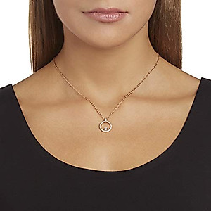 SWAROVSKI Creativity Collection Women's Necklace, Intertwined circle Pendant with White Crystals and Rose-Gold Tone Plated Chain