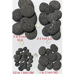 Premium Pebbles Black Lava Rocks for Fire Pit - 2 to 3 inch - 10 lbs - Gas Fireplace Rocks - Decorative Lava Stone for Indoor & Outdoor Gas Fireplace