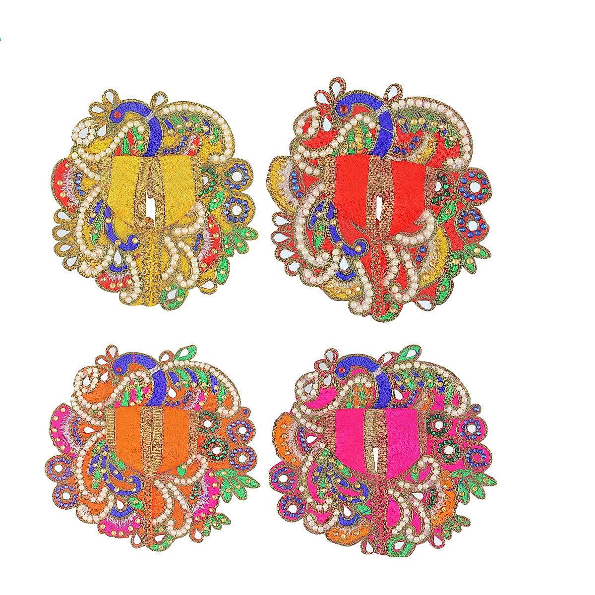 Craftsman Laddu Gopal Dress 2 Pcs Set Bal Gopal Poshak Thakurji Handmade Dress for Home and Temple. (Idol Size 0).