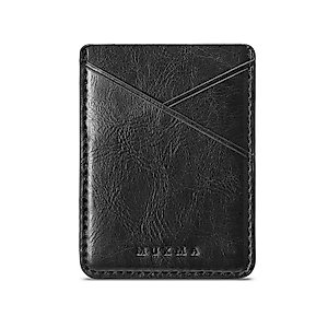 Arlgseln Cell Phone Card Holder, Multi-functional Ultra Slim Adhesive Purse ID/Credit Card Slots Wallet Pocket Sleeve Stick on iPhone/Samsung Galaxy/Smartphone/Tablet Case (Black)