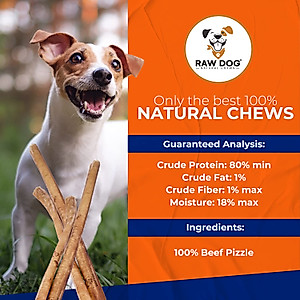 Raw Dog Bully Sticks All-Natural Dog Treats, 36IN Regular Size, 1pk - Premium Odor Free Dog Chews, 100% Beef, Grass Fed, Non-GMO