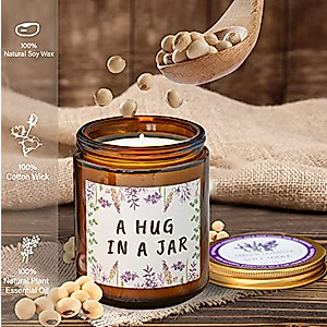 PIDELIGHT Giant Hug in A Jar Candle - Jars of Hope Candle, Get Well Feel Better Cheer Up Gifts, Sending Hugs Gifts for Women, Thinking of You Lavender Scented Soy