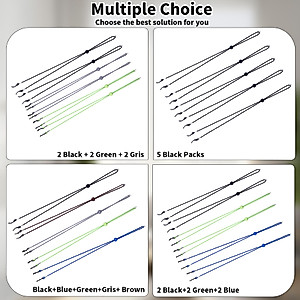 GCXIXPY Glasses Strap for Men Women, Anti-slip Eye Glasses Holders Around Neck, Eyeglasses Strap, Glasses Holder Strap, 5 Black, 5 Pcs