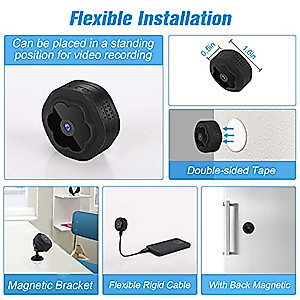 WiFi Spy Hidden Camera Wireless Portable Nanny Cam, Mini 1080P HD Small Security Cameras with Night Vision Motion Detection Alert for Phone APP, Micro Monitor for Home/Car/Office/Baby/Apartment