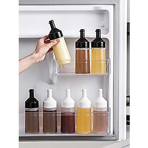 MXY Syrup Squeeze Bottle Salad Vinegar Ketchup Condiments Dispenser Olive Oil Soy Sauce Bottle Honey Container with Lid 250ml (White)