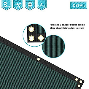 COARBOR 9'x44' Vinyl Coated Polyester (PVC) Mesh Privacy Fence Screen Fencing for Back Yard Deck Patio Garden Blocker Barrier 80% Blockage with Gommets on Edges 280GSM -Green