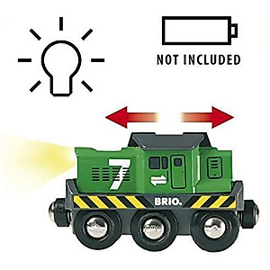 BRIO World 33214 - Freight Battery Engine - Engaging Wooden Toy Train Set for Kids Age 3 and Up | Battery Powered | Interactive Play | Ideal