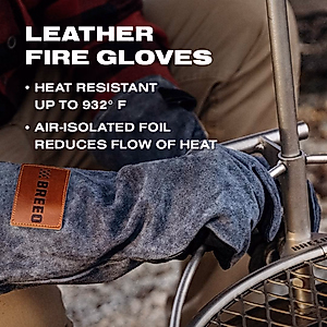 Breeo Fire Pit Fire Gloves | Control The Flame | Heat Resistant 1000° | One Size Fits All