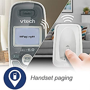 VTech CS6124 DECT 6.0 Cordless 2K DCI 1080p Phone with Answering System and Caller ID/Call Waiting, White with 1 Handset