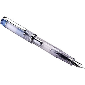 PILOT Prera Fountain Pen, Clear Barrel with Light Blue/Silver Accents, Medium Nib (60822)