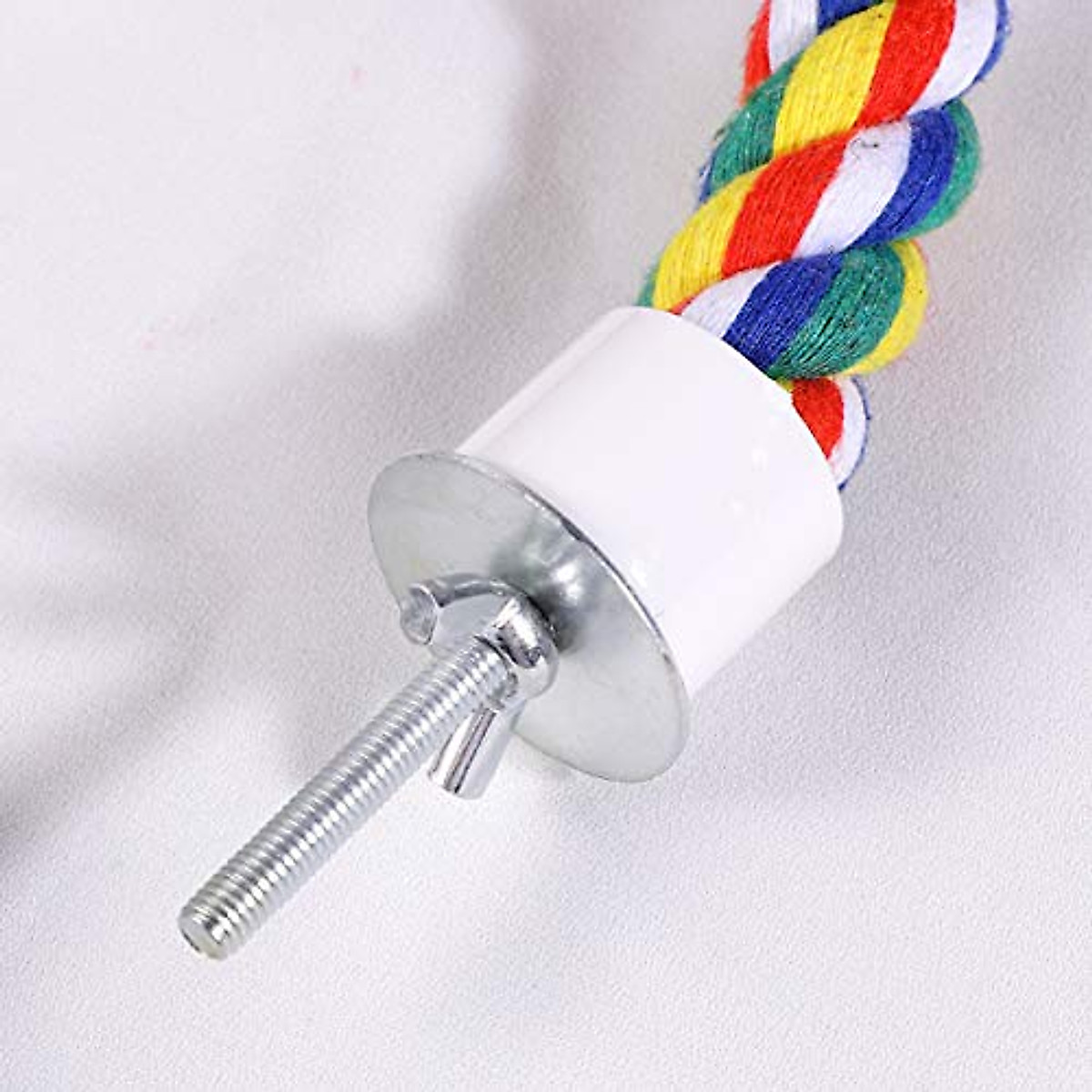 Bird Rope Perch Parrot Toys, Birdcage Swing Toys Spiral Bird Toys Bird Bungee Rope Perches Toys for Cockatiels Parrot Birds, Bird Cage Accessories - 40CM/15.7inch