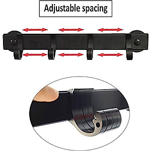 AUXPhome Magnetic BBQ Tool Rack, Universal Fridge Organizer Grill Cutlery Holder Towel Hanger - 4 Adjustable Rail Hooks Storage For Hanging Kitchen Utensils tongs,oven mitt,whisks,hand towel, etc.