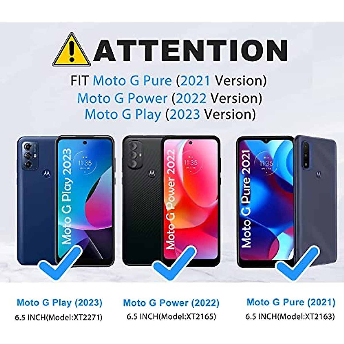 NZND Compatible with Motorola Moto G Play (2023) Case, Moto G Pure/Moto G Power (2022) with [Built-in Screen Protector], Full-Body Shockproof Protective Rugged Bumper Cover Durable Case (Fantasy)