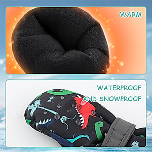 Duoyeree Waterproof Kids Mittens Gloves with Fleece Lined for Boys Girls Winter Snow Skiing Thick Insulated for Cold Weather